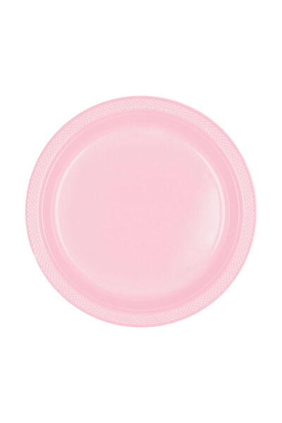 9″ Light Pink Plastic Plate – 20CT | Party America